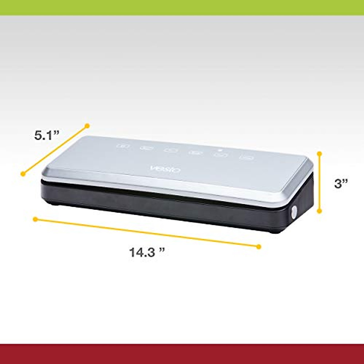 Vacuum Sealer by Vesta Precision - Vac 'n Seal | Extends Food Freshness | Perfect for Sous Vide Cooking | Dry and Moist Food Mode | Automatic and Manual Vacuum Mode