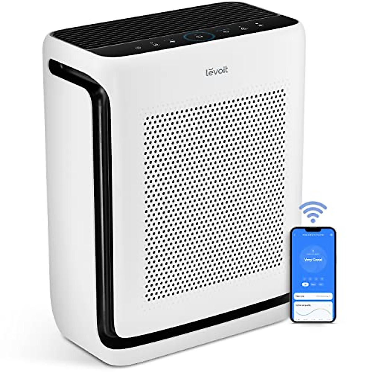 LEVOIT Air Purifiers Up to 1900 Ft² in 1 Hr with Washable Filters, Air Quality Monitor, Smart WiFi, Pet Hair in Bedroom, Vital 200S & Air Purifiers, Pet Allergies, White