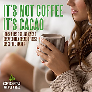 Crio Bru 2 Pack 4 oz Little Bag Ghana Bundle | Organic Healthy Brewed Cacao Drink | Great Substitute to Herbal Tea and Coffee | 99% Caffeine Free Gluten Free Keto Low Calorie Honest Energy