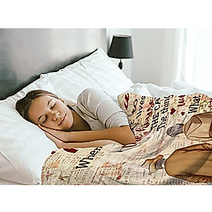 butldy to My Wife Blanket Gifts, Romantic Anniversary Valentines Birthday Christmas Thanksgiving Gift for Couples, Soft Warm Fuzzy Fleece Sofa Bed Fall Throw Blankets (to My Wife-Beige, 60'' x 50'')