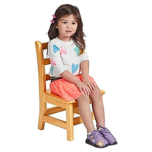 ECR4Kids Three Rung Ladderback Chair, 10in Seat Height, Classroom Seating, Honey, 2-Pack