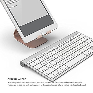 elago P2 Stand [Rose Gold] - [Premium Aluminum][Ergonomic Angle][Cable Management] - for iPad and Tablet PC
