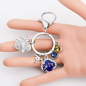 UJIMS SigmaRho Inspired Sorority Jewelry SigmaRho Poodle Plush Ball Charm Keychain Greek Gift (Finer 22 Zipper)