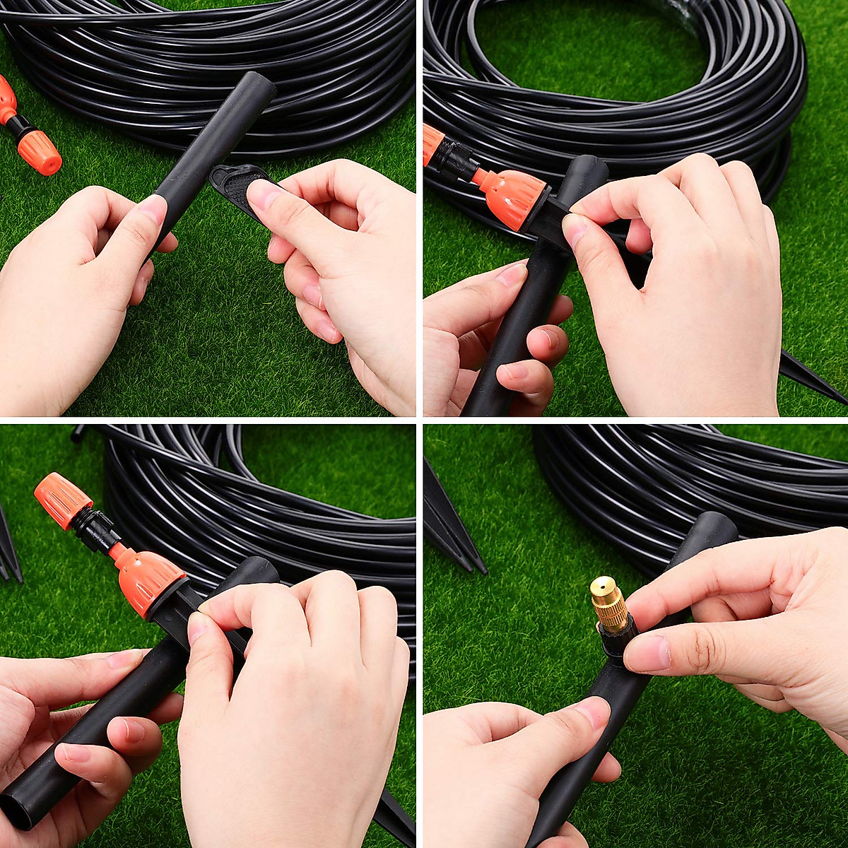 Mudder 10 Pieces Drip Irrigation Hole Punch Tool 4 mm Mini Tubing Drip Watering Hose Accessories for 1/4 Inch Hose, Black