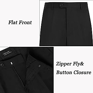 COOFANDY Men's Classic Fit Flat Front Dress Pants No Iron Premium Casual Pants