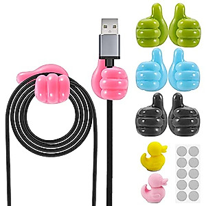 CfoPiryx 11pcs Cable Clips Cable Holder, Thumbs Duck Wire Organizer, Self-Adhesive Hooks Set for Desk, Power Cables, Charging Cables, Audio Cables, for Office, Desk Organiser(Size:11pcs)