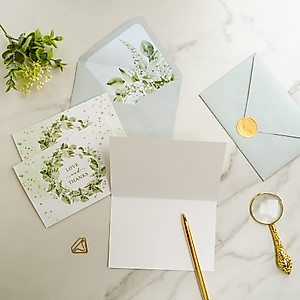 Gooji 4x6 Greenery Thank You Cards with Envelopes (Bulk 20-Pack) Bridal Shower Thank You Cards with Envelopes | Birthday Party, Baby Shower, Weddings, Greeting, Blank Notes, Small Business