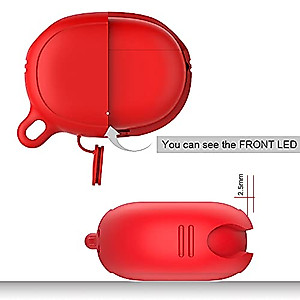 SCALZDK Apple Beats Studio Buds Folded Case Cover Anti-Lost Waterproof Case Headphone Cover Style 2021 New Wireless Earbuds Red Heavy Duty Silicone Protective Skin Sleeve with Hook Accessories (Red)