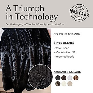 Fabulous-Furs Donna Salyers Couture Mink Faux-Fur Throw Blanket, Soft Blanket, 60x86 in, Black Mink