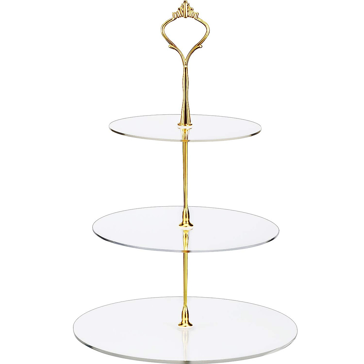 3 Tier Acrylic Round Clear Cupcake Stand Dessert Tower Stand Cookies Cupcake Display Stand for Wedding Treats Birthday Party Baby Shower