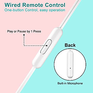 ELOVEN 3.5mm Wired Headphones HiFi Stereo Sound Wired Earbuds Noise Cancelling in-Ear Headset with Bulit-in Mic Volume Control Sports Earphones for iPhone Samsung iPad (2 Pack White+Yellow)