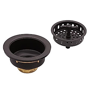 Westbrass D213-12 3-1/2" Wing Nut Twist Style Large Kitchen Sink Basket Strainer, Single, Oil Rubbed Bronze