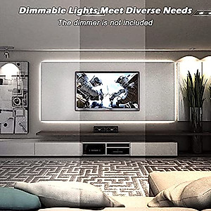 SURNIE 150ft LED Rope Lights Outdoor Waterproof - 110V Daylight White Dimmable Thick Flat Strip Light 6500K Cuttable Connectable for Stairs,Deck,Backyards,Commercial Use Indoor Outdoor Rope Lighting