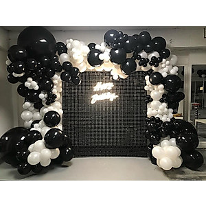 Black and White Balloon Garland Kit, 124Pcs Arch Kit with Confetti White and Black Balloons, Bright Durable Latex Balloons for Birthday, Anniversary, Wedding, Engagement, Graduation, Party Decorations