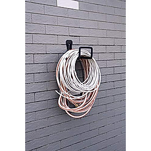 Sageme Hose Holder- Heavy Duty Metal Hose Hanger Wall Mount, Hook for Garden Hose/Expandable Hose/Hose Reel/Water Hose/Pocket Hose/Flexable Hose/Magic Hose (Black)