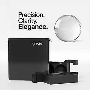 glacio Clear Ice Ball Maker - Crystal Clear 2.4-Inch Ice Spheres - Perfect for Whiskey Enthusiasts and Cocktail Aficionados