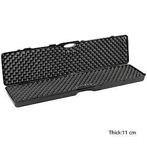 Merdia Black Large Hard Rifle Case with Convoluted Foam Outdoors Sporting Tactical Gun Case 53.93" AR Accessories | Rifle Bag | Hard Gun Cases for Rifles | Shotgun Case