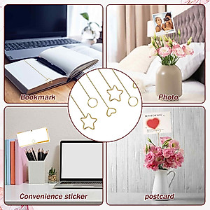 30Pcs Floral Card Holder Picks, Photo Sticks for Centerpieces Photo Memo Holder Pick Stick, Metal Floral Place Card Holder, Gold Round Photo Stick Clip, Gift Card Holder for Wedding and Party(3 Shapes