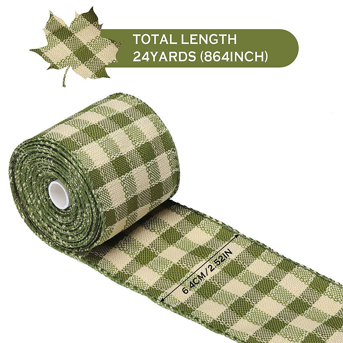 Syhood 4 Rolls Fall Ribbons Wired Thanksgiving Autumn Plaid Burlap Ribbons Wired Edge Ribbons for Wrapping DIY Crafts Floral Bows Wreath Making Supplies Gifts Decoration, 24 Yards in Total, 4 Styles