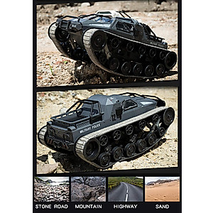 Remote Control Crawler, 1:12 Scale Off-Road Tank, 2.4Ghz Radio RC Car, 4WD High Speed All Terrain RC Truck for Kids & Adult(Black)