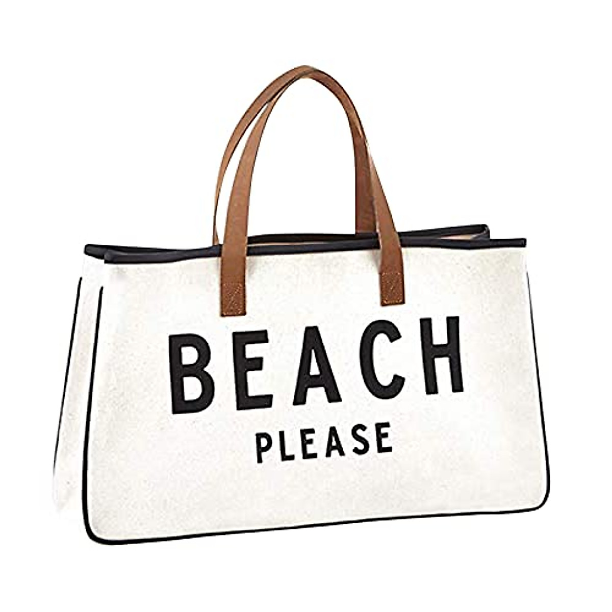 Ypfxvk Creative Fashion Summer Women's Canvas Bag,Beach-Please Letter Shoulder Bag, Hold Everything Tote Handbag Gift (White, 20x11 inch)