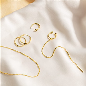 GIULIA LEONI 14K Gold Nose Ring Hoop for Women, 20G Nose Piercing Jewelry, Stainless & Hypoallergenic Nose Rings (gold)