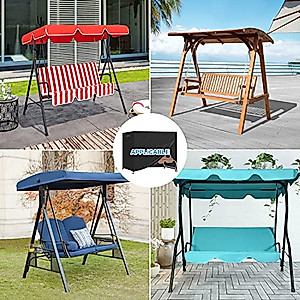 VANSHEIM Patio Swing Cover 2 Seat Glider Garden Waterproof Swing Covers for Outdoor Furniture Swing Canopy Cover Set 2 Seater Garden Swing Cover with Zip Closure Windproof Cover 70.8"x49.2"x62.9"
