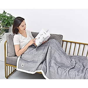 Brilliant JJJJ Sherpa Fleece Throw Blanket for Couch – Grey Fuzzy Warm Soft Blankets and Throws for Sofa, 39x60 Inches