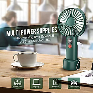 Flora Element Small Air Conditioner, Portable Cooling Fan, 5 Speeds Small Desk Fan, Screen Display Air Conditioner Fan-2