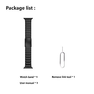 LDFAS Compatible for Apple Watch Ultra 2 Band 49mm, Series 10 46mm Titanium Metal Strap for iWatch Band Compatible for Apple Watch 9/8/7 45/44mm Band, Black