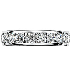 3.15 Carat Eternity Bands for Women, DF Color VVS Clarity Princess Cut Moissanite Rings for Couples,Sterling Silver with 18K White Gold Plated Wedding Rings for Women (8)