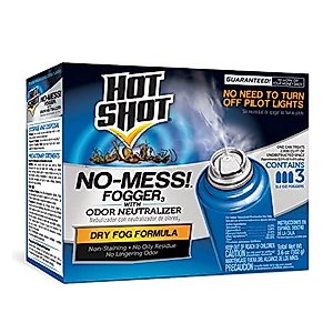 Hot Shot No-Mess! Fogger With Odor Neutralizer, Kills Hidden Bugs, No Need To Turn Off Pilot Lights , 3-Count, 6-Pack