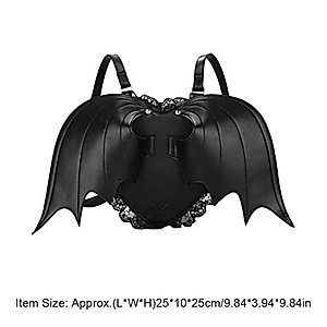 Domccy Women Mini Backpack,Women Mini Backpack,Novelty Black Bat Backpack Fashion Shoulder Bags Purse for Women Girls Black| Backpack