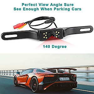 Car Rear View Backup Camera - 9 LEDs License Plate Rearview Camera,Vehicle Waterproof Reversing Camera,120° View Angle Auto Backing Camera for Trucks/SUV/RV/Pickup/Vans