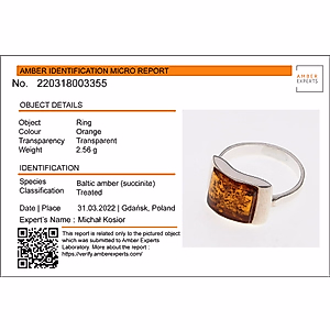 HolidayGiftShops Sterling Silver and Baltic Honey Amber Ring Sunniva