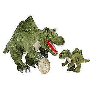 Wilomis 21'' Dinosaur Toys Mommy Dinosaur Stuffed with Baby Dinosaur Egg Plush Toys, Dinosaur Plushies for Kids Christmas Birthday Gift（Spinosaurus Family）