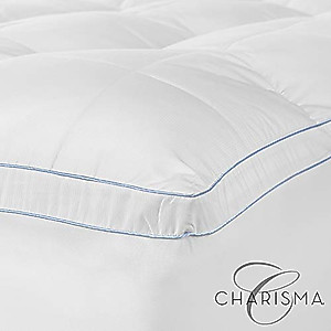 Charisma Luxury Plush 3.5-Inch Memory Foam Cluster and Gel Fiber Mattress Topper-California King, White