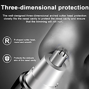 WOOTONG Painless Ear and Nose Hair Trimmer, Electric Nose Hair Shaver, Portable Facial Hair Clippers for Men and Women, Battery-Operated