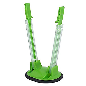 Furnoor Adjustable Hands Free Baggy Rack Clip Kitchen Food Storage Bag Opener Holder Anti-slip Practical Durable(Green)