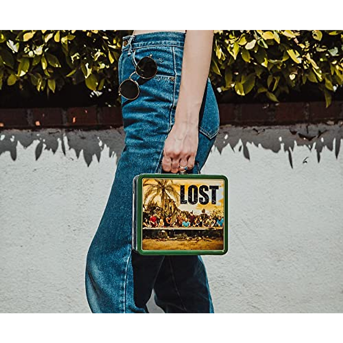 LOST Cast Metal Tin Lunch Box Tote | 8 x 7 x 4 Inches
