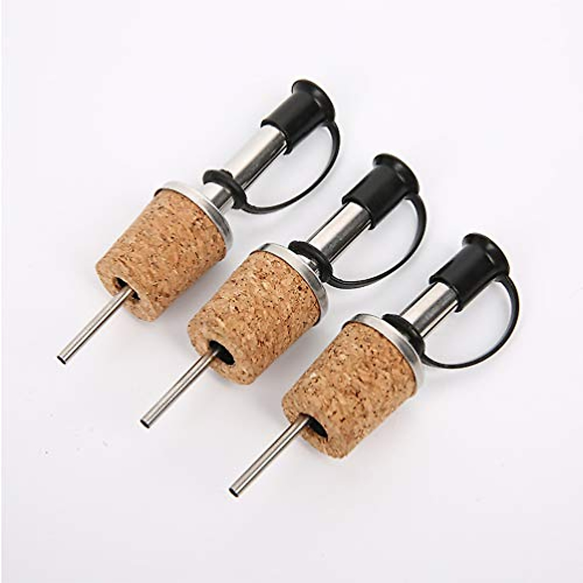 YARDWE Bottle Caps 12PCS Stainless Steel Wine Pourers Liquor Pour Spouts Set Cork Design for Wine Liquor Olive Oil Coffee Syrup Vinegar Bottles