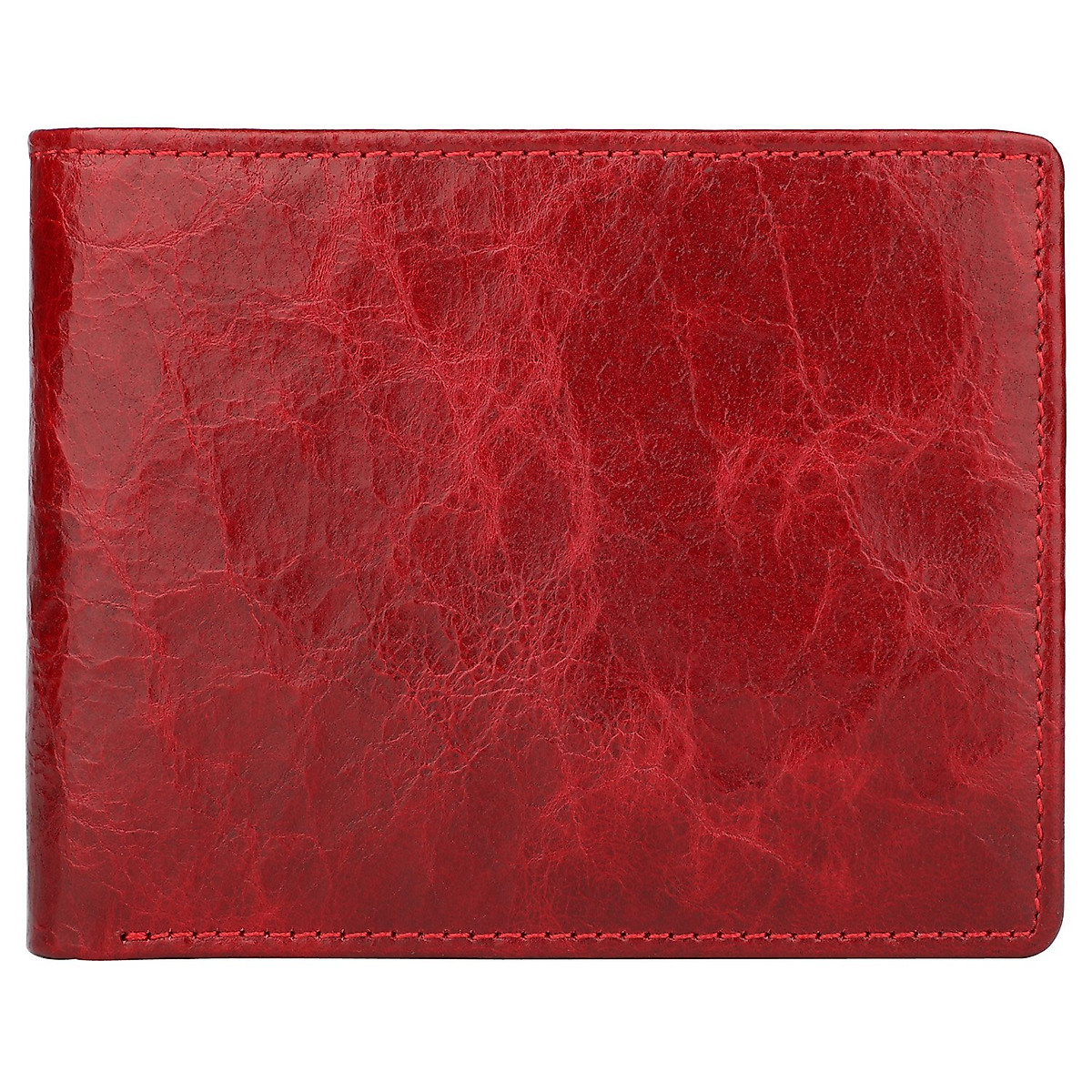 HIMI Wallet for Men-Genuine Leather RFID Blocking Bifold Stylish Wallet With 2 ID Window (Red)