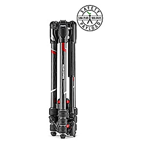 Manfrotto MVKBFRTC-LIVEUS Befree Live Carbon Fiber Video Tripod Kit with Fluid Head, M-Lock Twist Leg Locks, Black