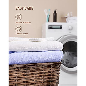 ZIONOR Bamboo Hooded Towel for Kids - 35'' x 50'' Extra Large Bath Towels for Kids 3-10 Yrs, Premium Soft Towels for Boys Girls, Ultra Absorbent and Hypoallergenic (White, Bear)