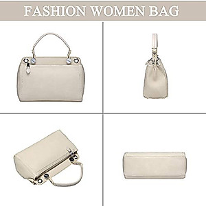 Kasqo Small Satchel Handbags for Women, Fashion Leather Top Handle Satchel Bag Shoulder Purse Crossbody Bags for Teen Girls