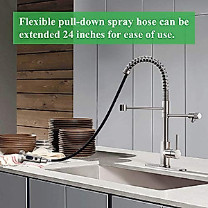 PAKING Drinking Water Faucet, Kitchen Faucet, Kitchen Sink Faucet, Water Filtration Faucet, Sink Faucet, Pull-Down Kitchen Faucets, Bar Water Filter Faucet, Brushed Nickel, Stainless Steel, PB1017