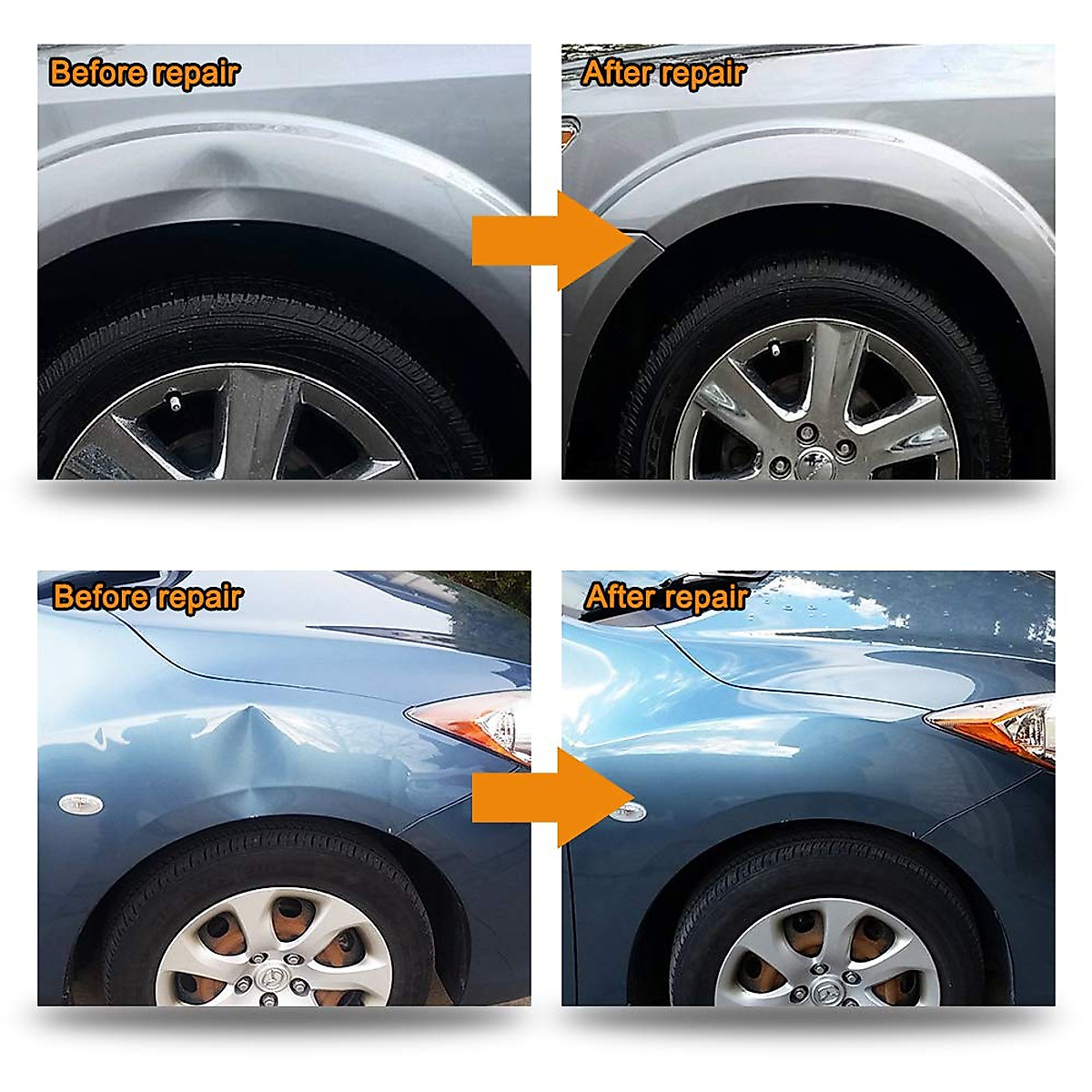 Manelord Auto Body Repair Tool Kit, Car Dent Puller with Double Pole Bridge Dent Puller, Glue Puller Tabs, Glue Shovel for Auto Dent Removal, Minor dents, Door Dings and Hail Damage (with Glue Set)