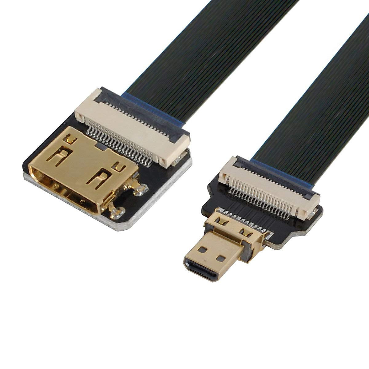 Xiwai CYFPV Mini HDMI Female to Micro HDMI Male Extension FPC Flat Cable 1080P for FPV HDTV Multicopter Aerial Photography (0.8M)