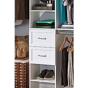 ClosetMaid SuiteSymphony Wood Drawer Add On Accessory, Shaker Style, for Storage, Closet, Clothes, 16" X 10", Pure White