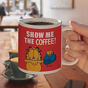 GRAPHICS & MORE Garfield Show me the Coffee! Ceramic Coffee Mug, Novelty Gift Mugs for Coffee, Tea and Hot Drinks, 11oz, White